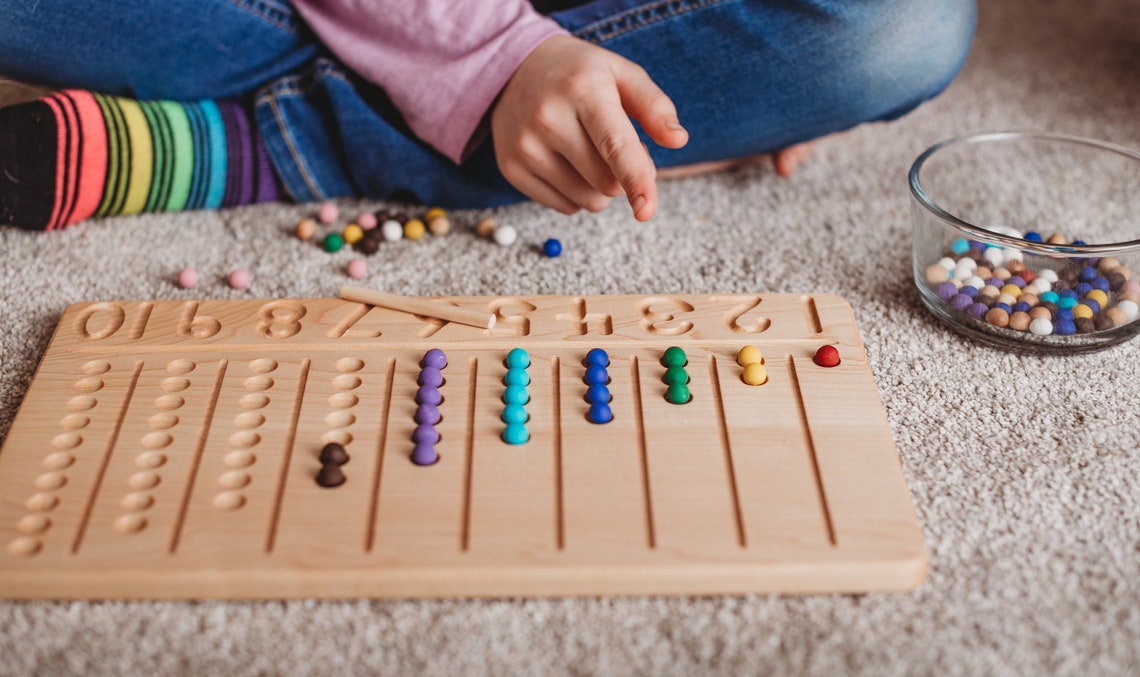 Number Counting Board Number Tracing Board Montessori | Etsy