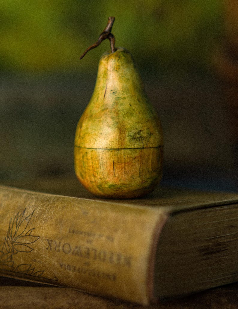 Wooden Pear Candy Container Ornament - Etsy