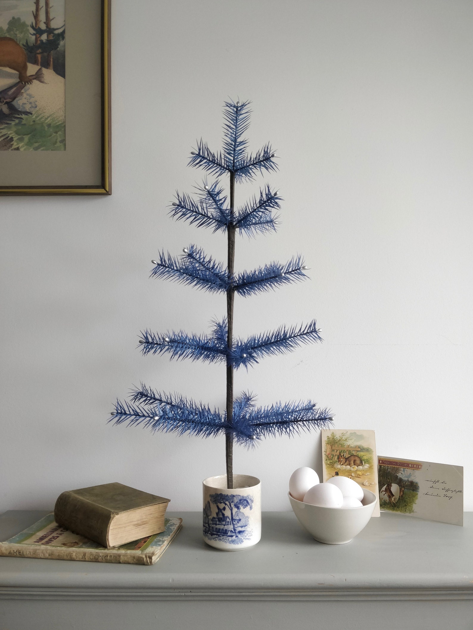 Blue German Goose Feather Christmas Tree - Etsy