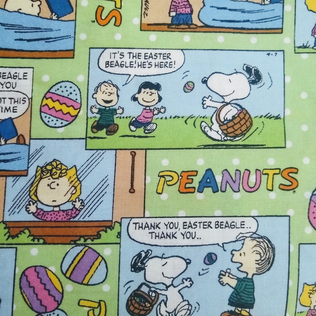Peanuts Easter Print Fat Quarter for Easter Sewing, Quilting or Craft ...