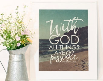 With God All Things Are Possible - Digital Print - Etsy