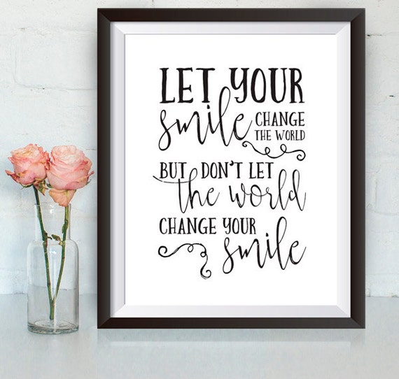 Let Your Smile Change the World 8x10 Digital Art Watercolor Floral ...