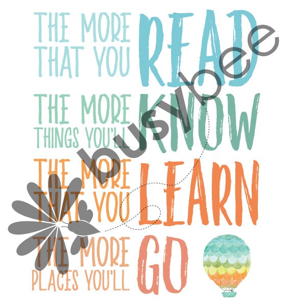 Instant Download the More You Read the More You Will Know - Etsy