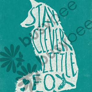 Instant Download, Stay Clever Little Fox, Nursery Art, Fox Nursery ...