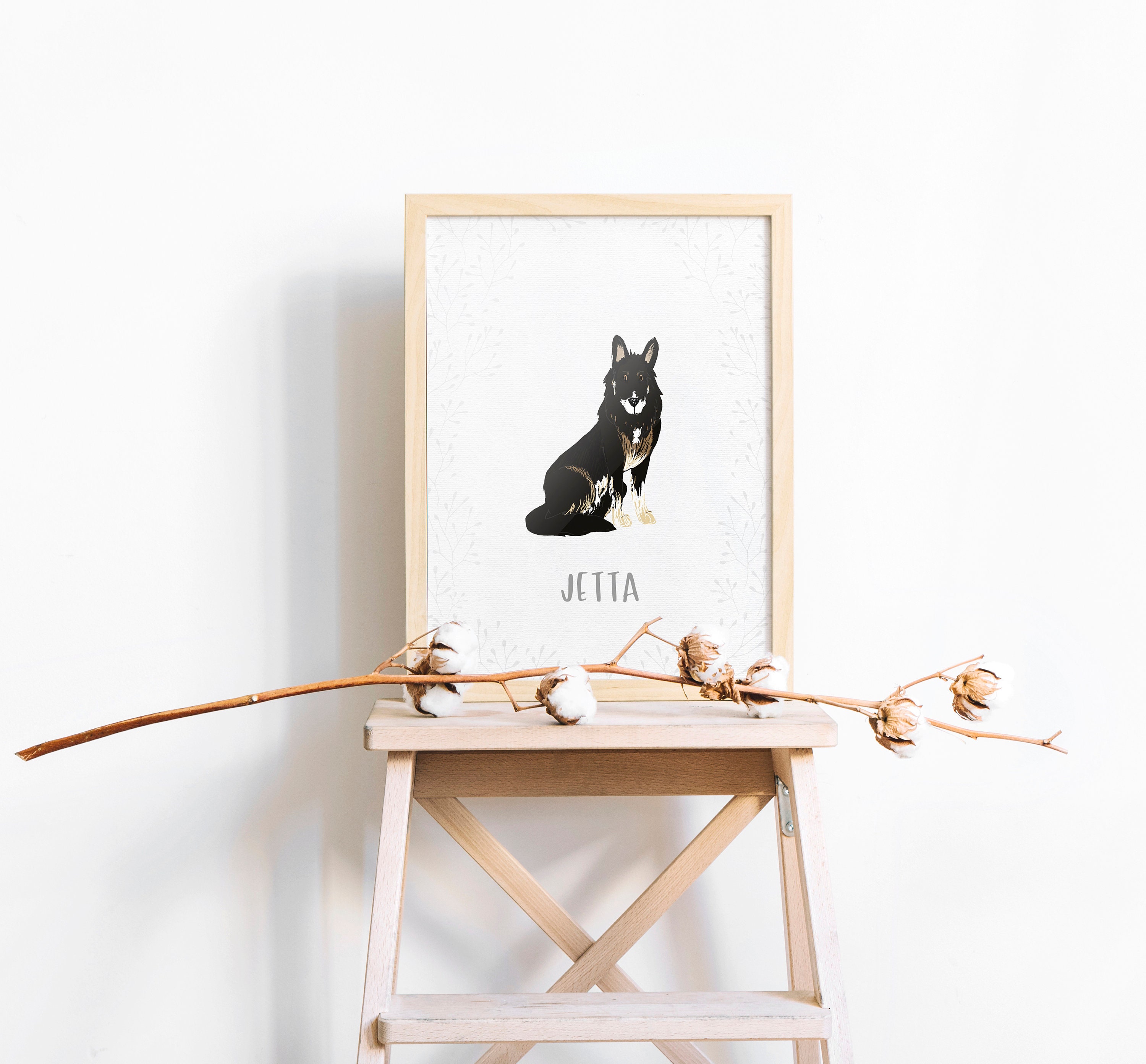 DIGITAL FILE, Personalized PRINTABLE Pet Portrait, Pet Illustration ...