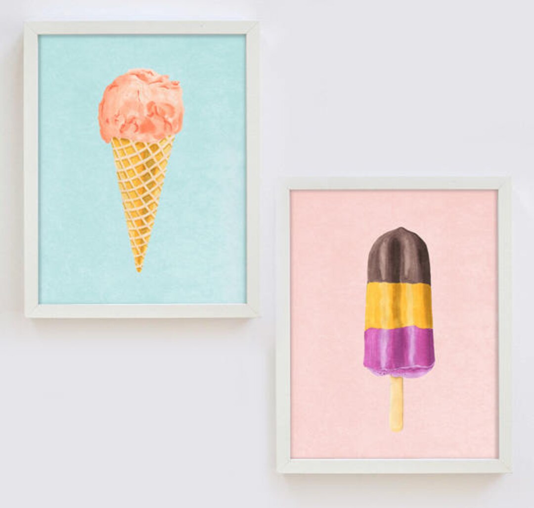 Instant Download, Ice Cream Print, Set of 2, Kids Room Decor, Nursery ...