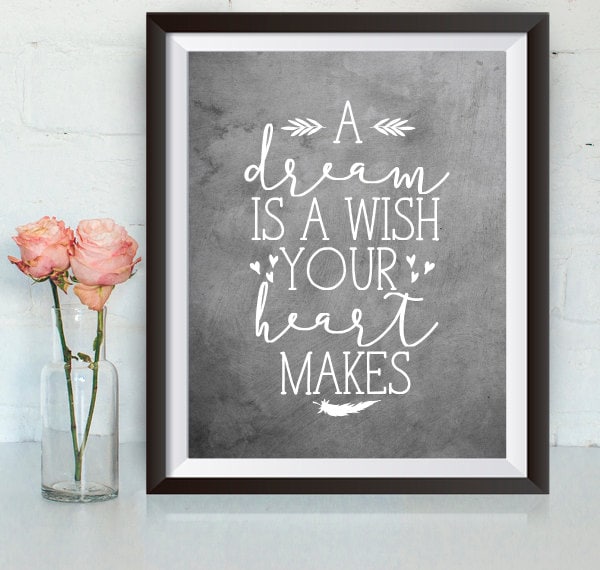 Buy One Get One A Dream is a Wish Your Heart Makes 8x10 or | Etsy