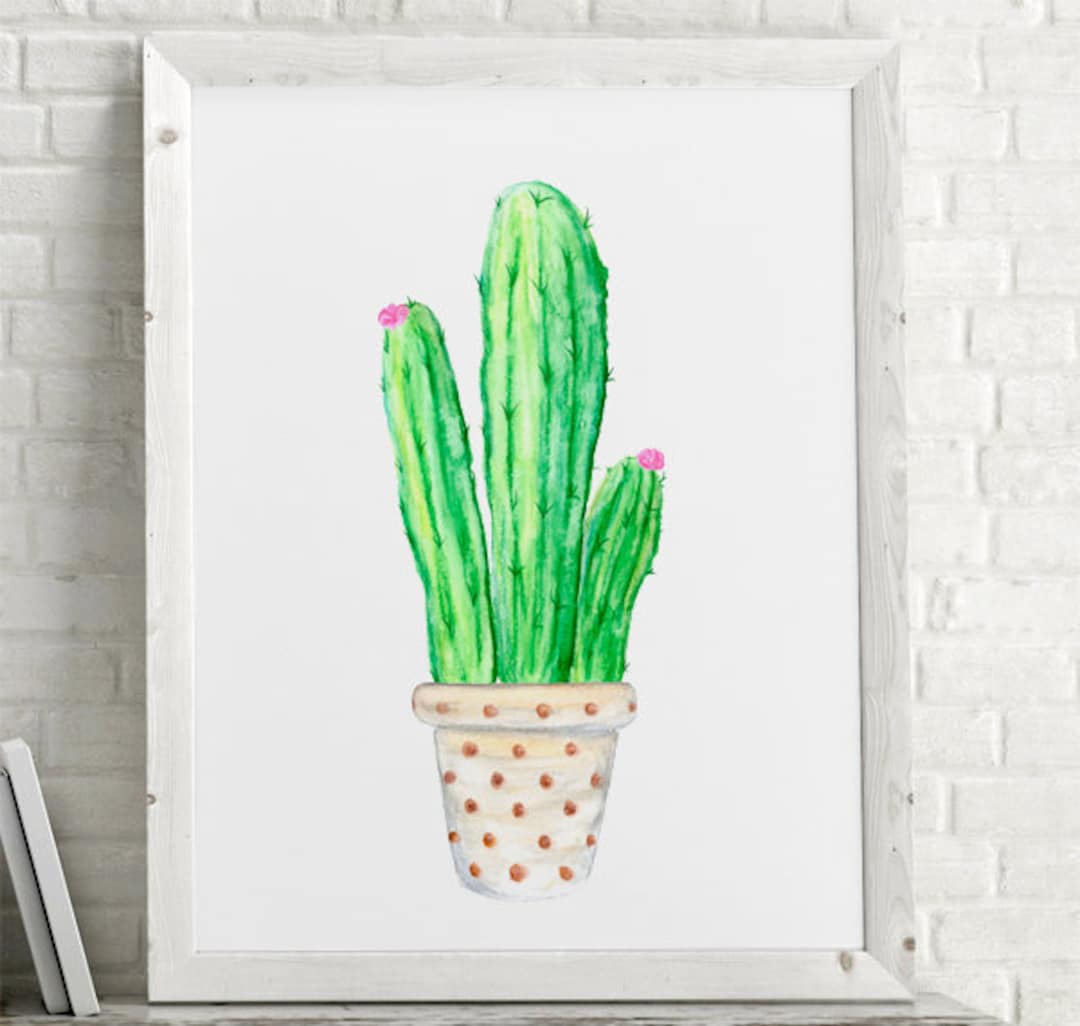 Instant Download, Cactus Decor, Cactus Printable, Wall Art, Succulent ...
