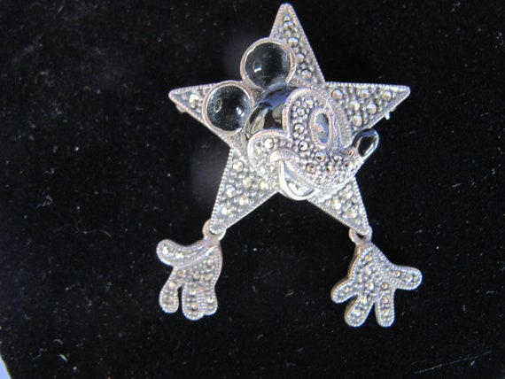 Vintage Judith Jack Mickey Mouse Brooch / Pin Sterlin… - Gem