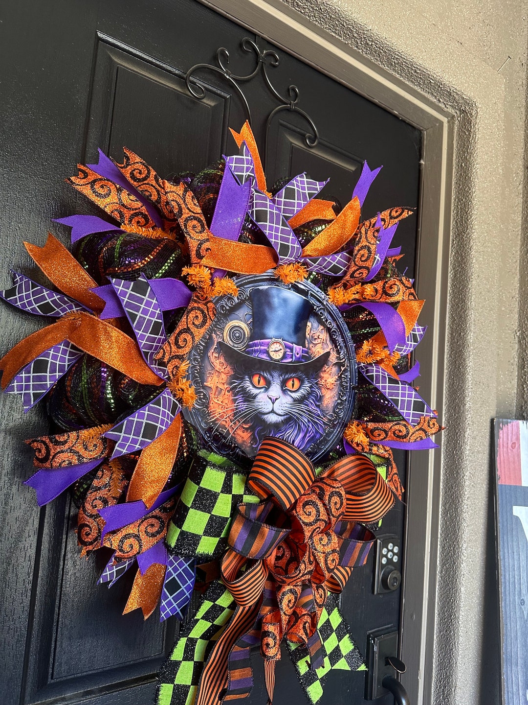 Scary Purple Cat Wearing Pocket Watch Top Hat With Fire in His Eyes and ...