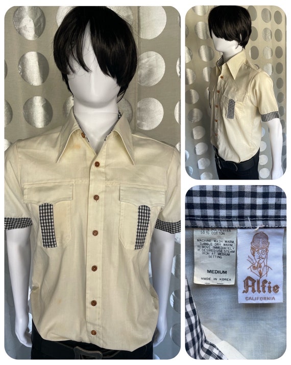 1960s Vintage Dandy Mod Rockabilly Indie S/S Dress Sh… - Gem