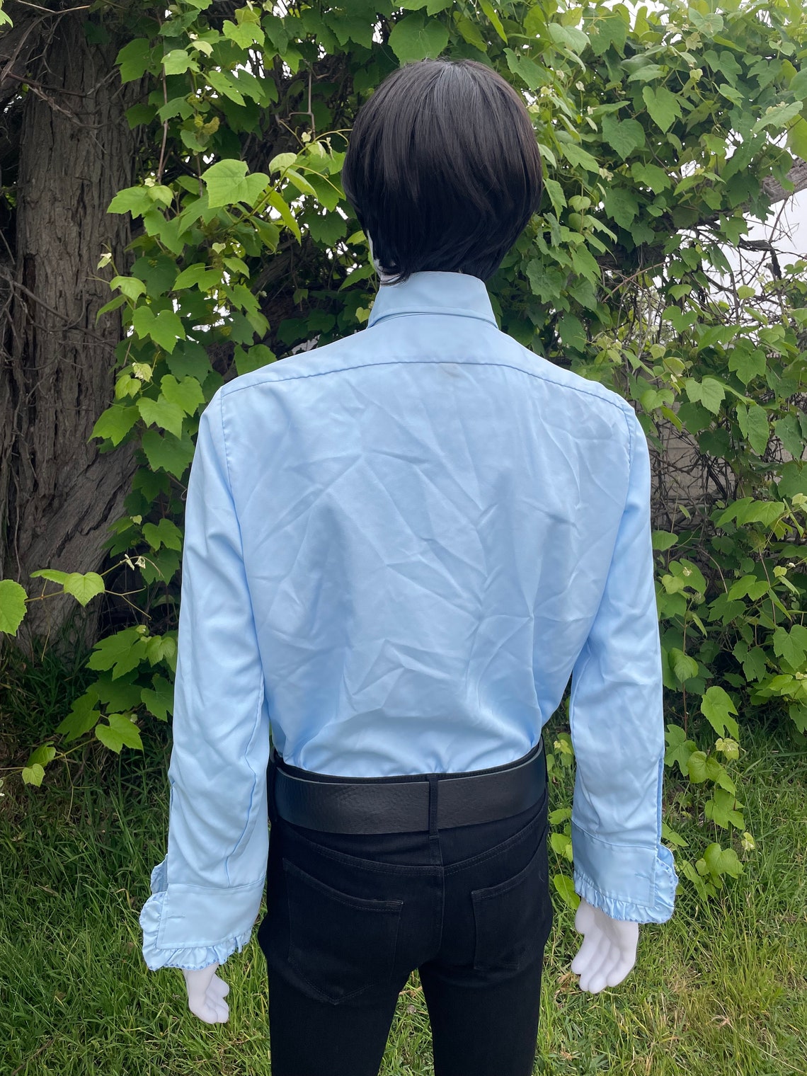 60s 70s Vintage Psychedelic Mod Dandy Ruffle Dress Shirt, 1970s Light ...