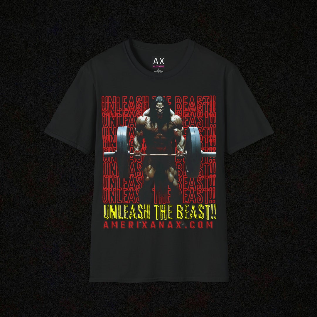 Maxed Out Beast Style 1 Short Sleeve Tee Shirt, Wolfman Shirt, Workout ...