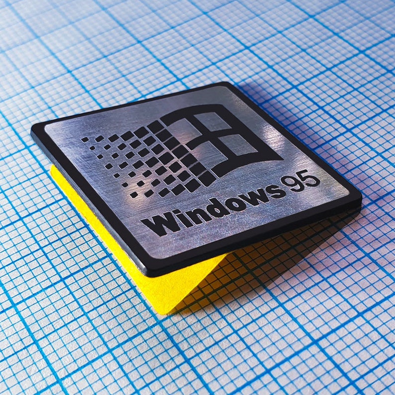 TWO 2 x Windows 95 Metallic Case Logo Sticker Badge Emblem | Etsy