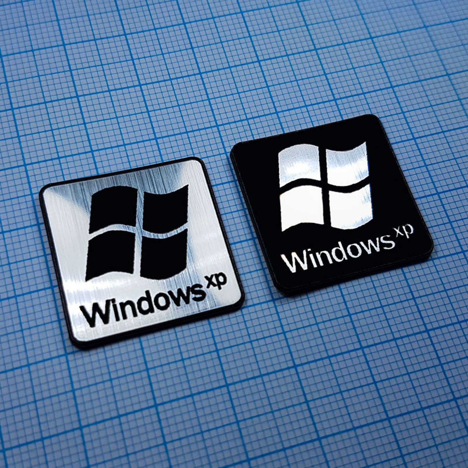 TWO 2 x Windows XP Sticker Metallic Aluminium Logo Badge | Etsy
