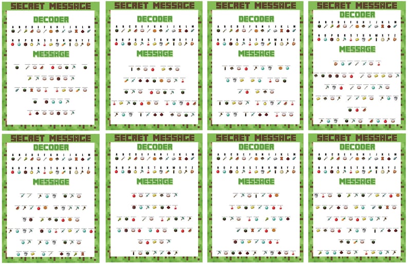 Mine Inspired Activity Sheets: Party Game & Goody Bag Fillers (digital ...