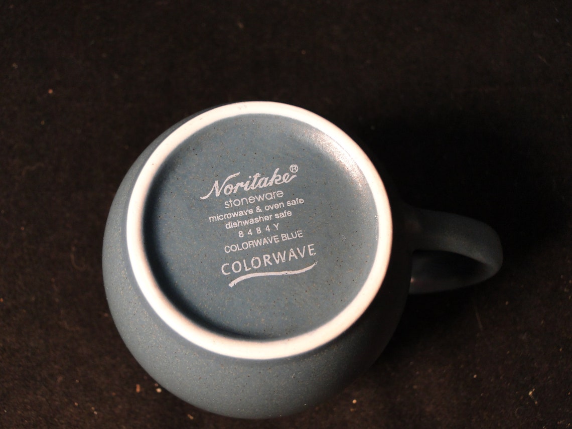 Noritake Colorwave Blue Coffee Mugs Cups 8484Y Stoneware Set | Etsy