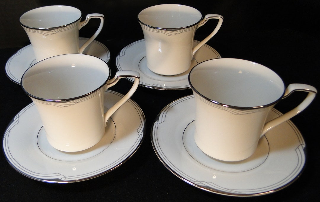 Noritake Sterling Cove Tea Cup Saucer Sets 7720 4 Excellent - Etsy
