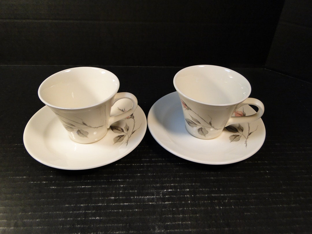 Knowles Dawn Rose Tea Cup Saucer Sets Designed by Kalla 2 Excellent - Etsy