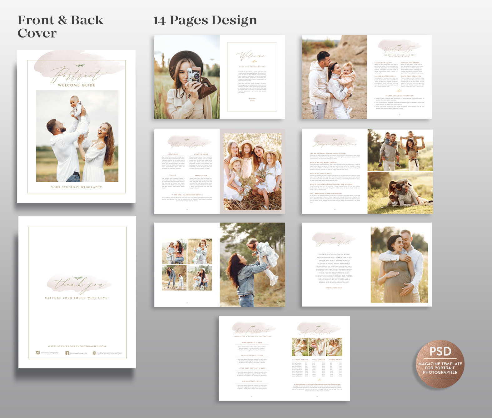 PSD Magazine 8 Pages Welcome Guide Template Welcome Magazine Template ...