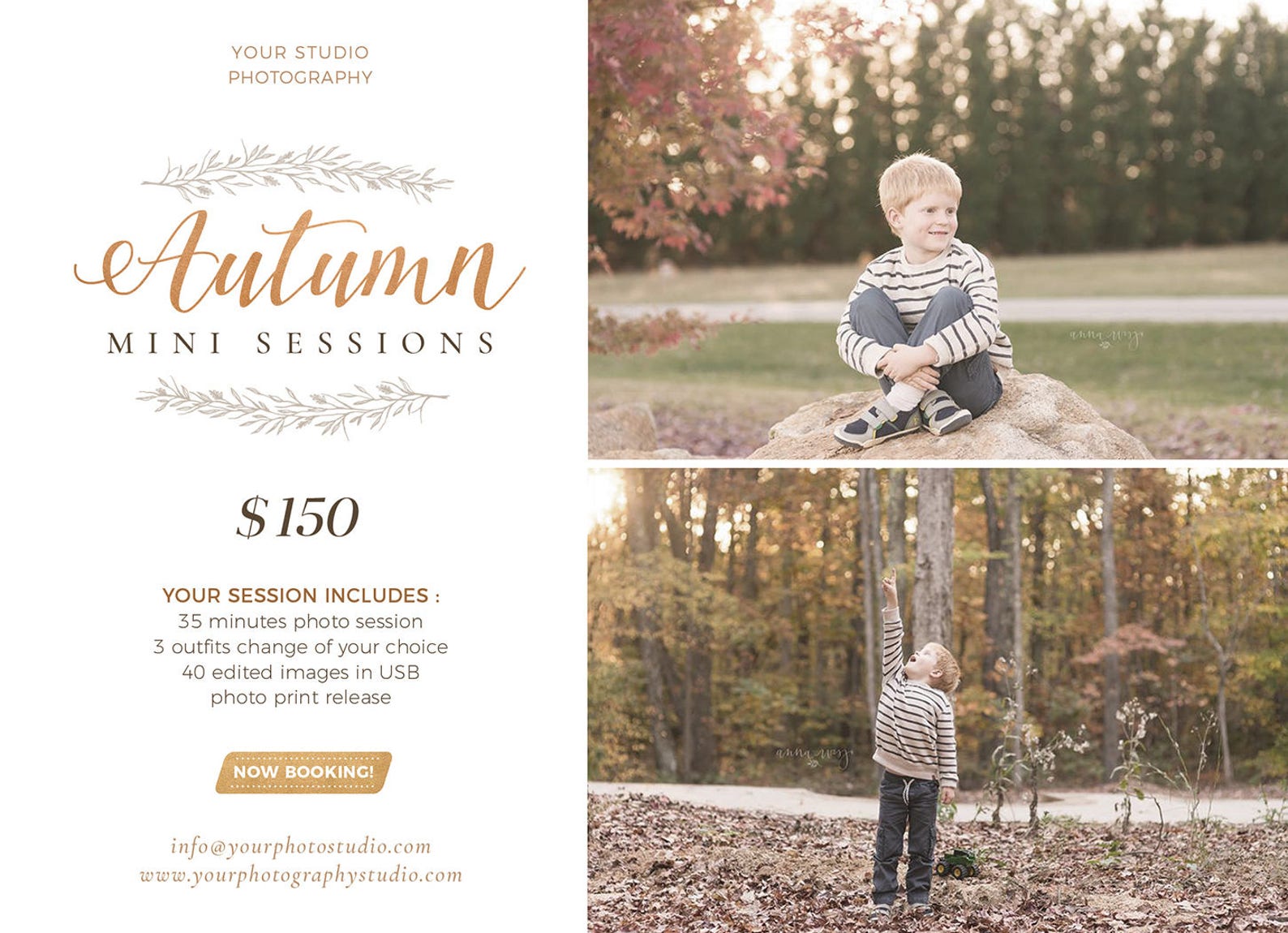 Fall Mini Session Template for Photographers Autumn Mini - Etsy