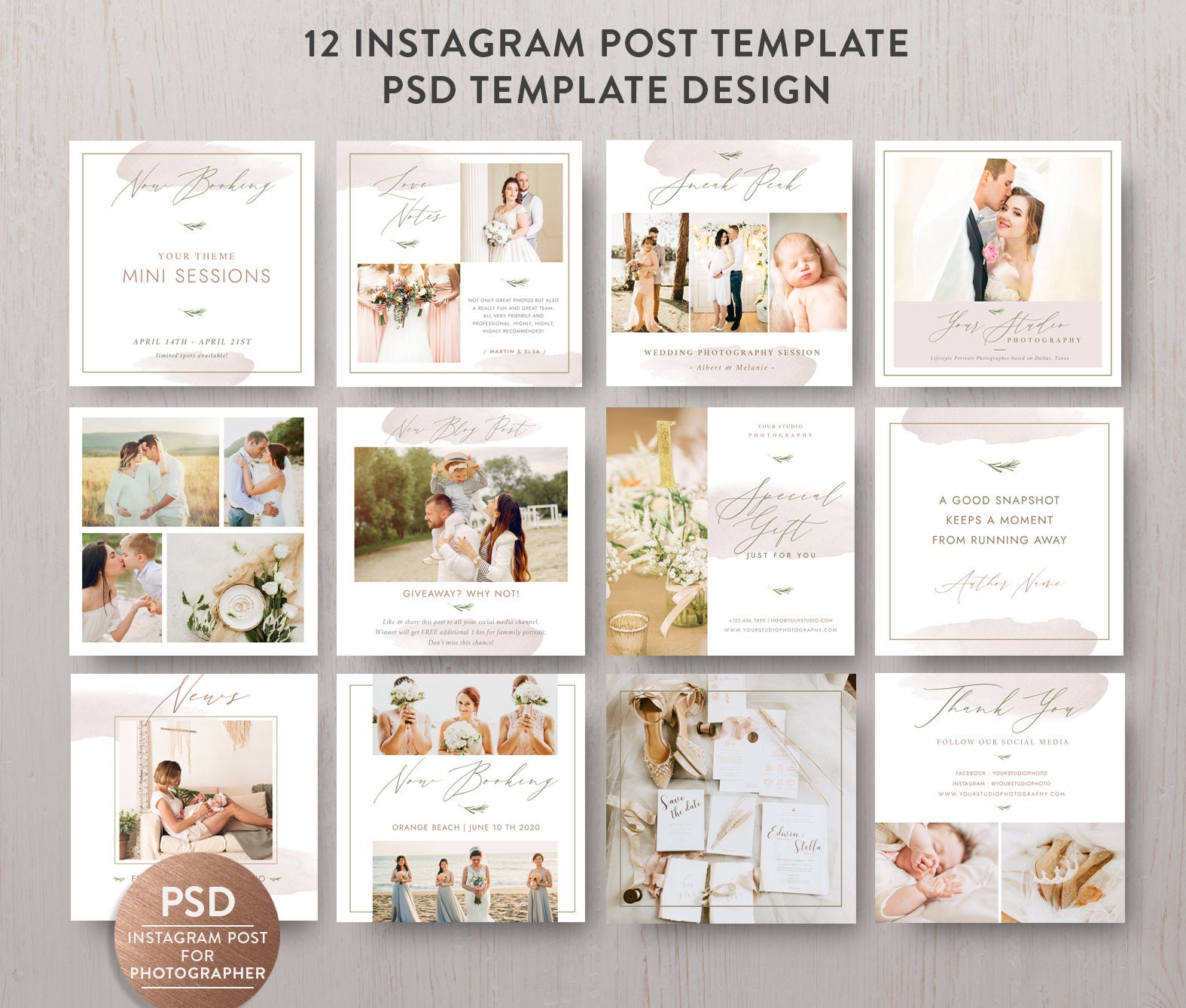 INSTANT DOWNLOAD! Social Media Templates Photography Photoshop ...