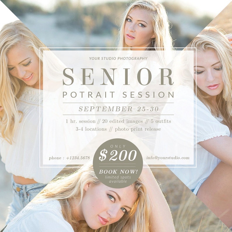 Senior Mini Session Template Senior Potrait Session Marketing - Etsy
