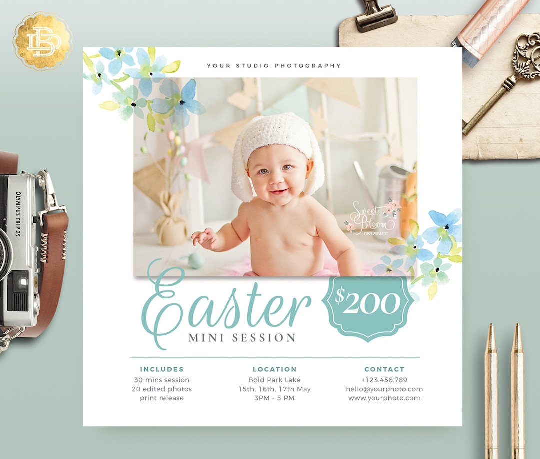 Easter/ Spring Mini Session Flyer Template for Photographer ...