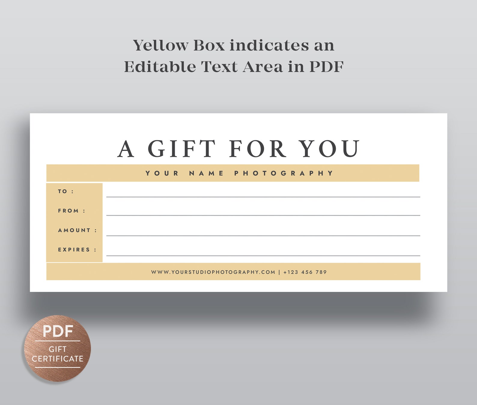 Editable Gift Certificate Templates Printable Photography - Etsy