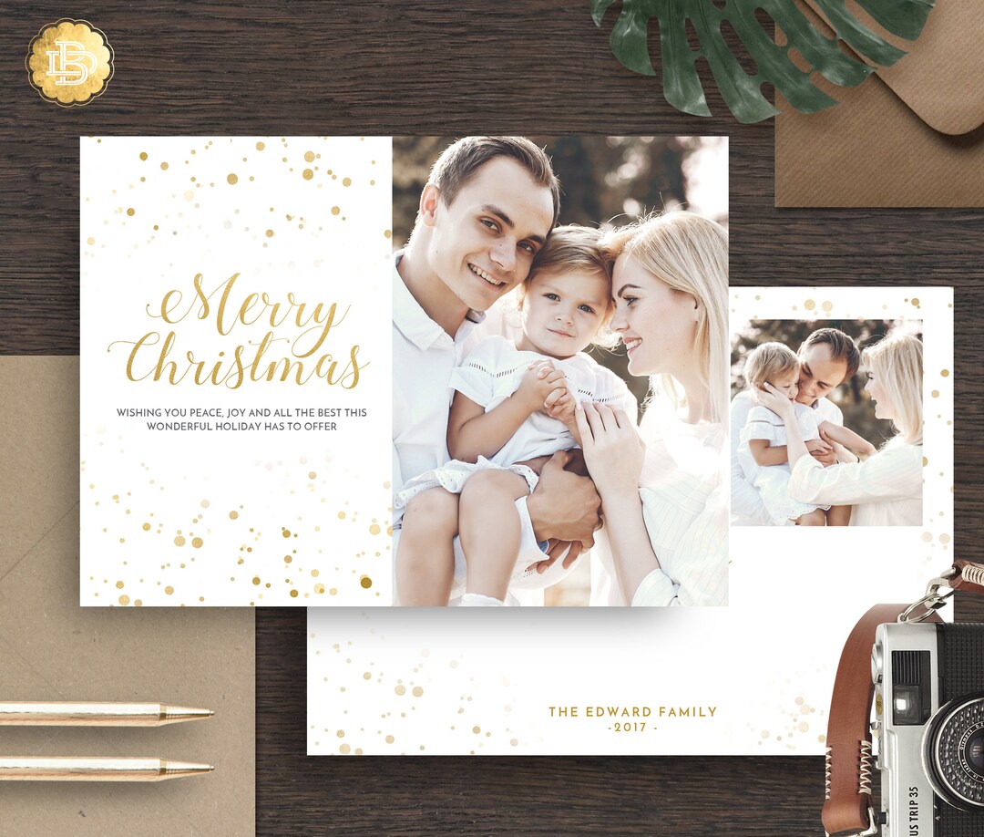 Christmas Card Template: Elegant Holiday Photo Card (PSD, Instant ...
