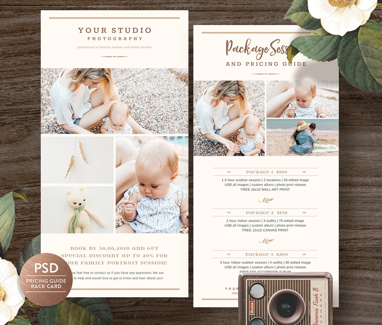 Pricing Guide Rack Card Template for Photographer Price List - Etsy