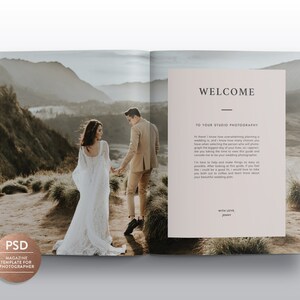 Wedding Photography Magazine Template: Bridal Welcome Guide (digital ...