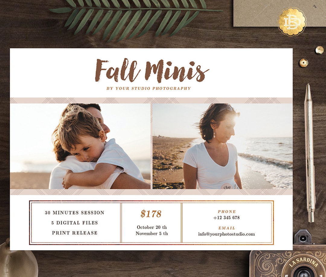 Fall Mini Session Template for Photographer, Photography Autumn Minis ...
