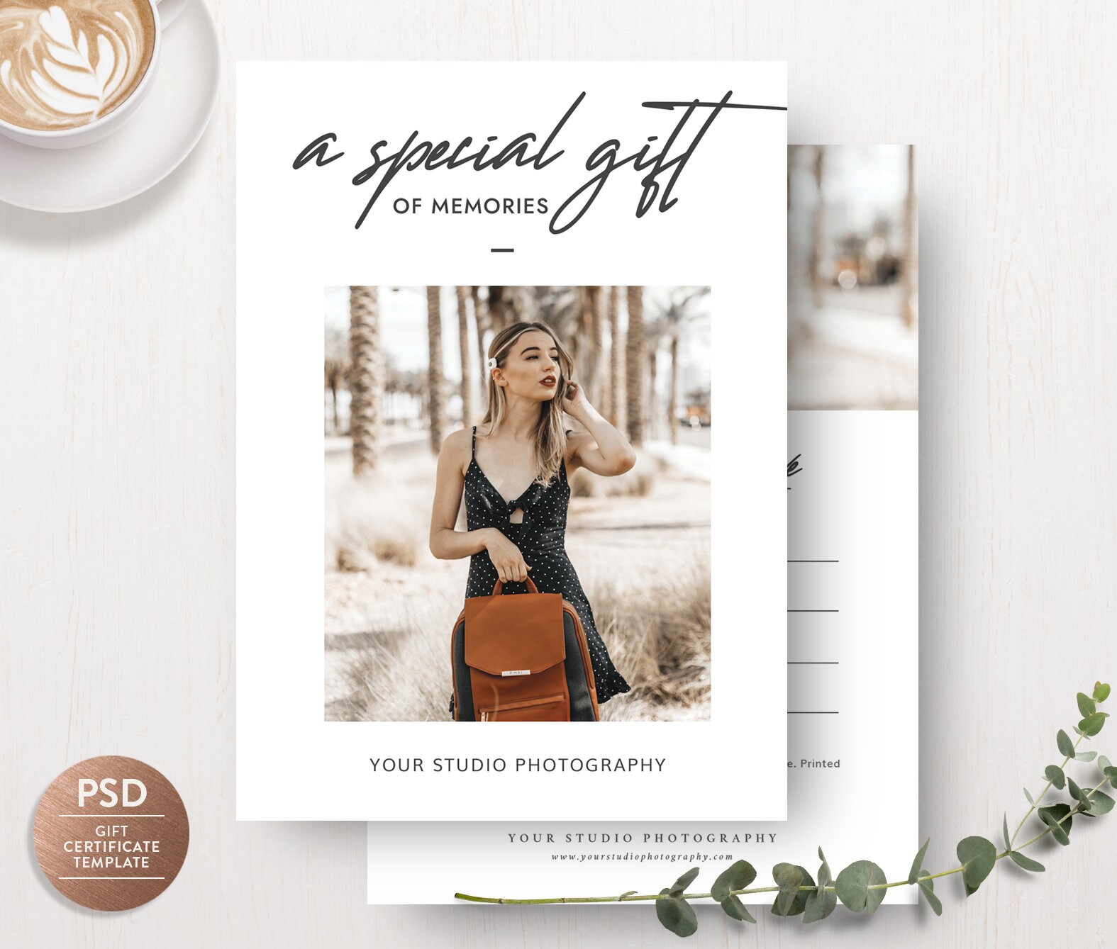Photography Gift Card Template Photoshop Gift Certificate | Etsy