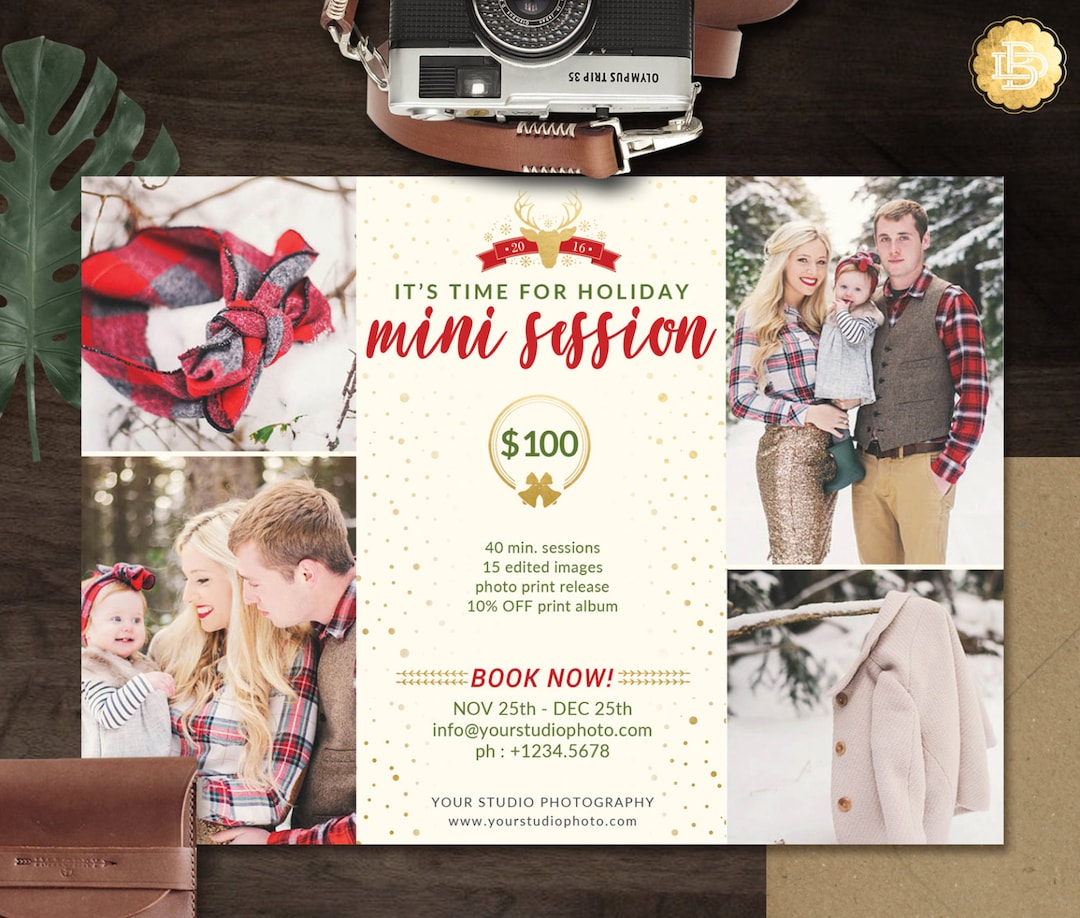 Holiday Mini Session Template, Christmas Mini Session Template, Mini ...