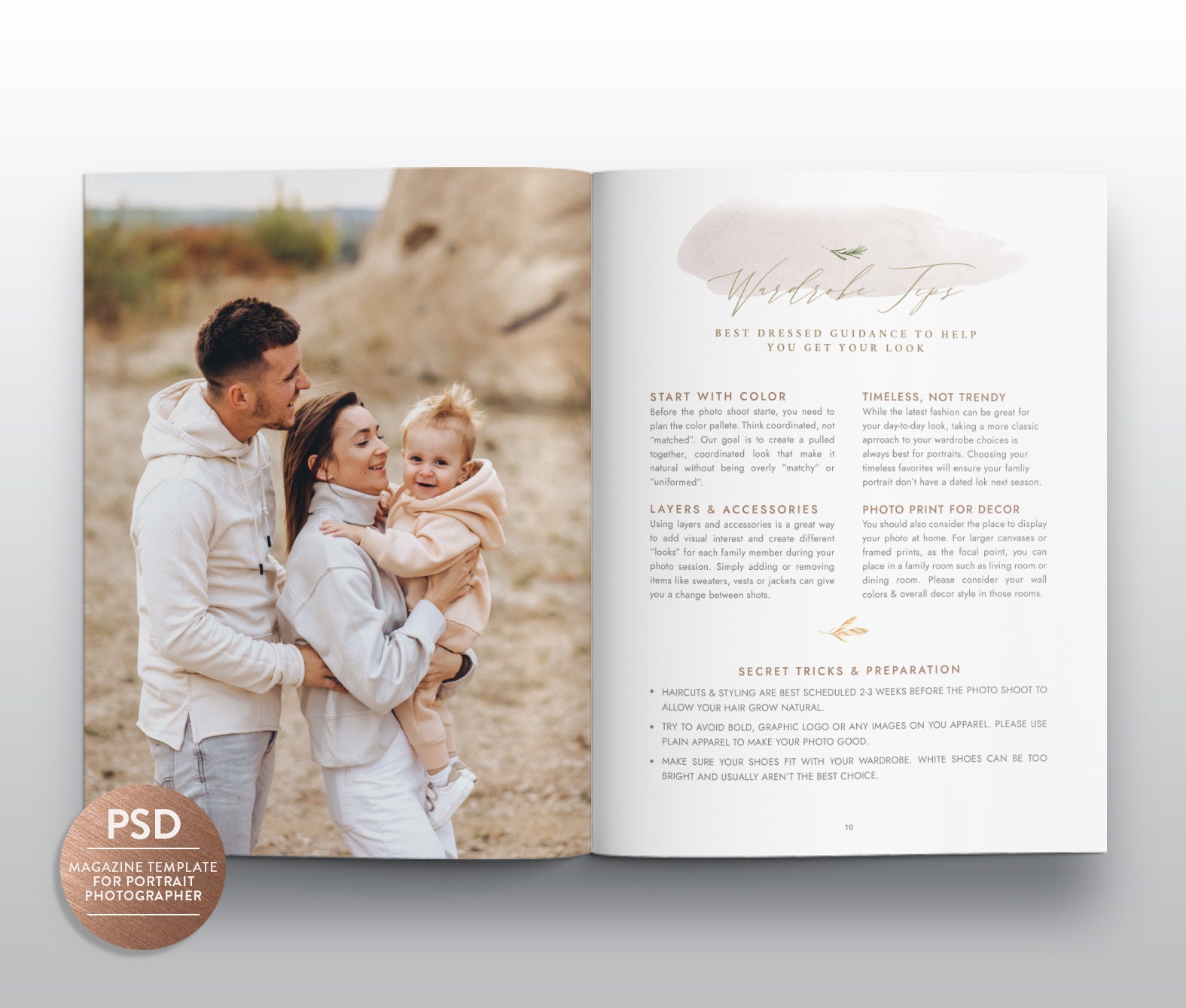 Portrait Photography Magazine Template: 14 Page Welcome Guide (digital ...
