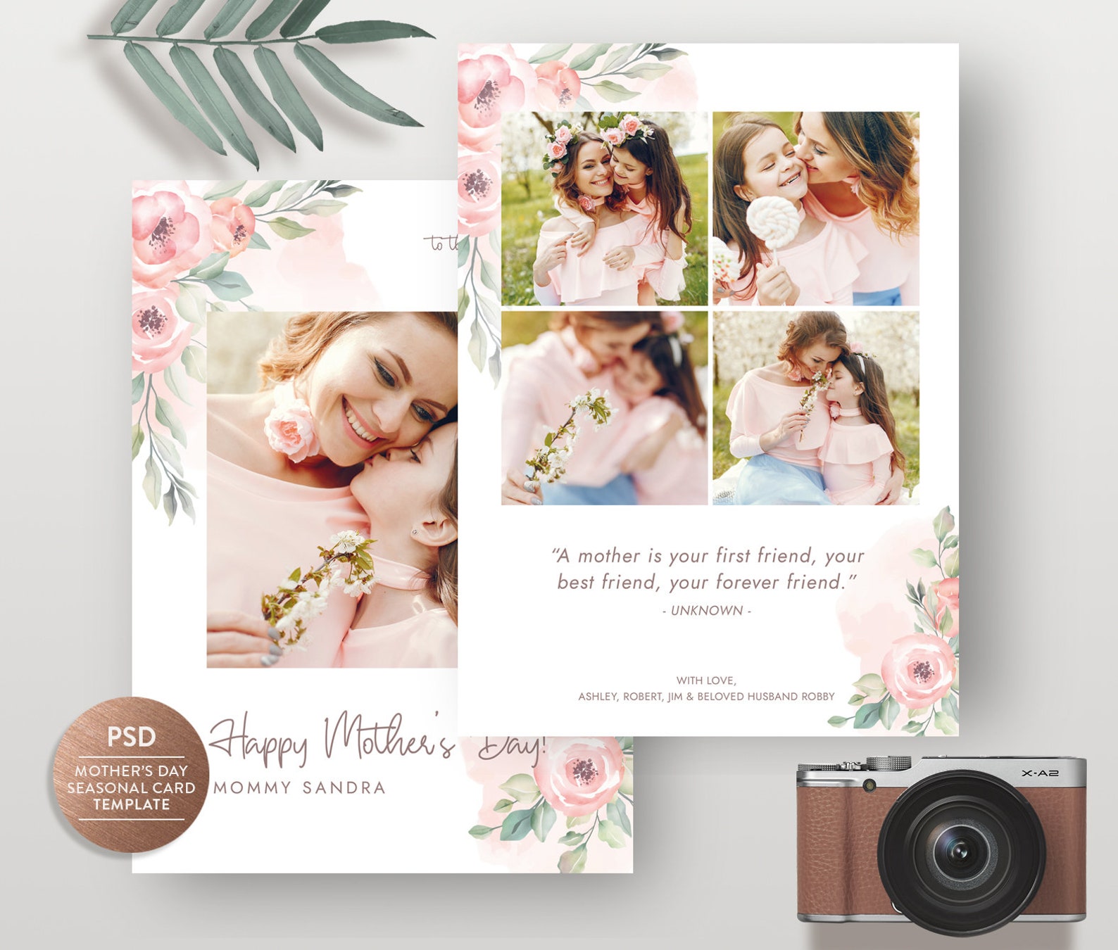 Mother's Day Photo Card Template Mother's Day Card | Etsy