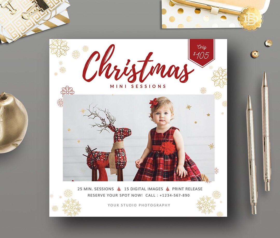 Christmas Mini Session Template, Holiday Mini Session Flyer Design ...