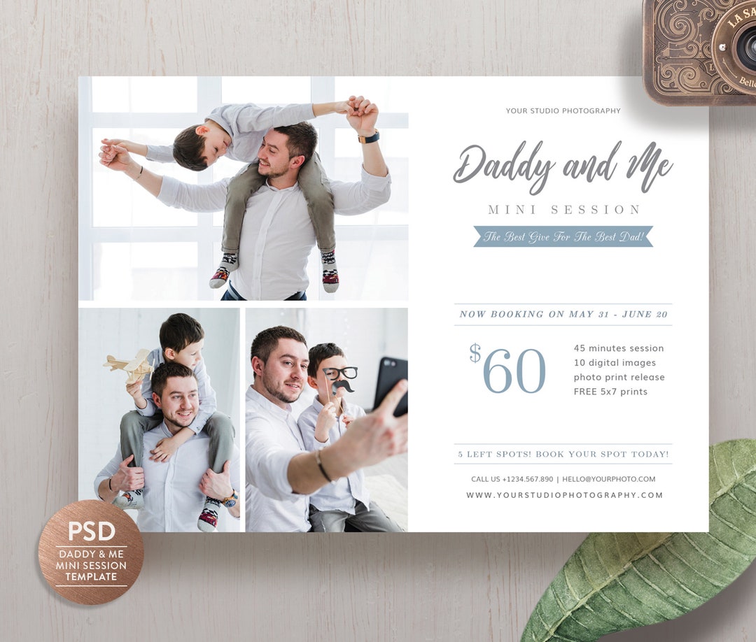 Father's Day Mini Session Template for Photographers, Daddy and Me ...