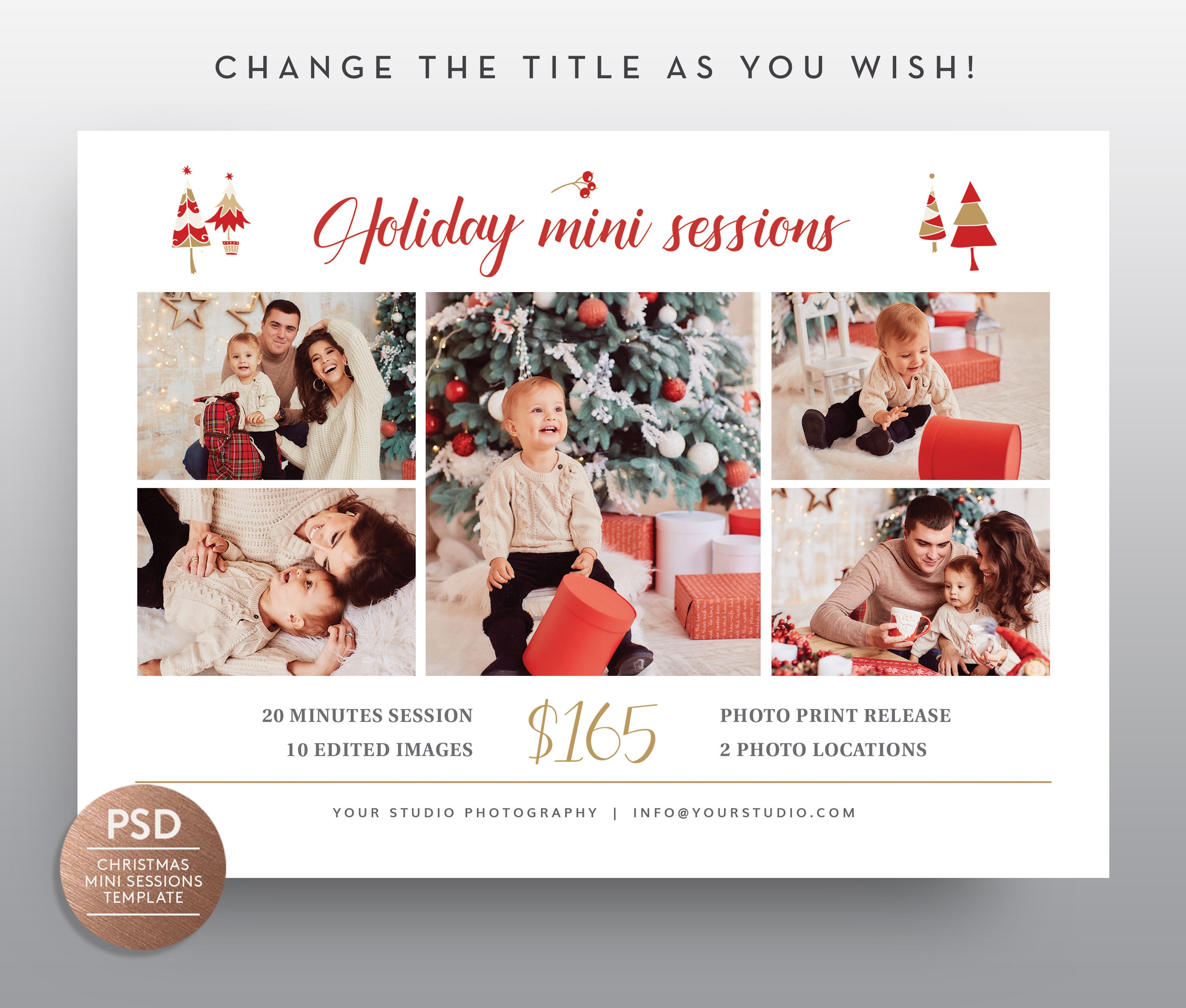 Christmas Mini Session Template: Holiday Photography Flyer (PSD) - Etsy