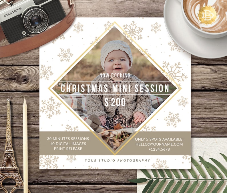 Holiday Mini Session Flyer Templates Christmas Mini Session | Etsy