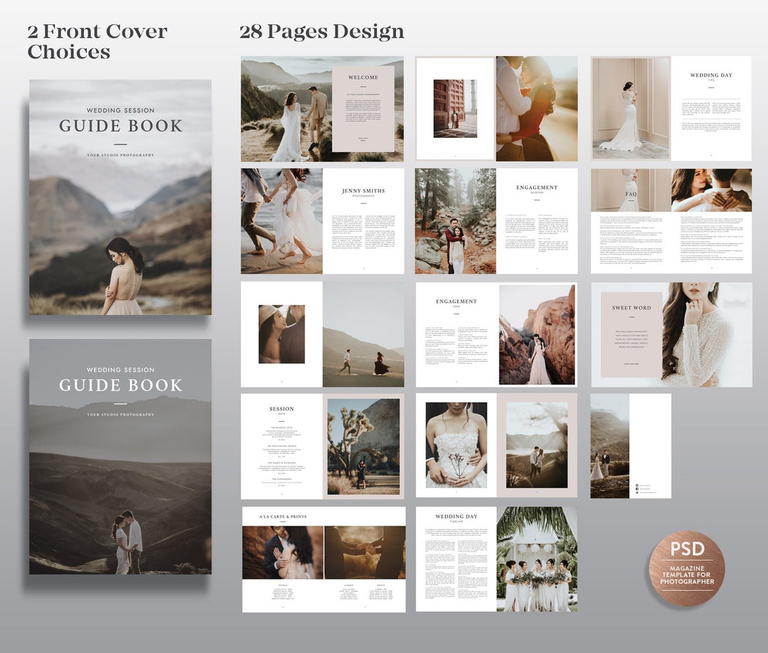 Wedding Photography Magazine Template: Bridal Welcome Guide (digital ...