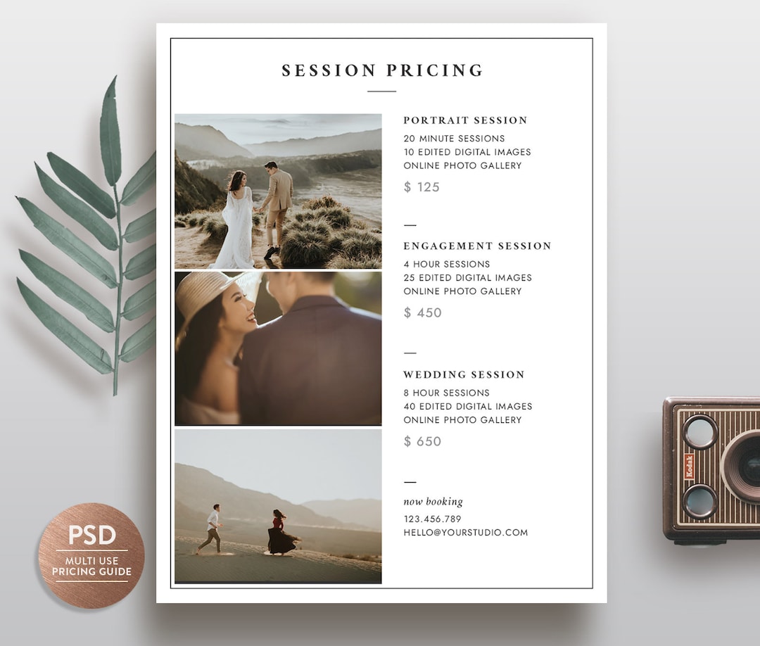 Photography Pricing Guide Template, Photographer Pricing, Photography ...
