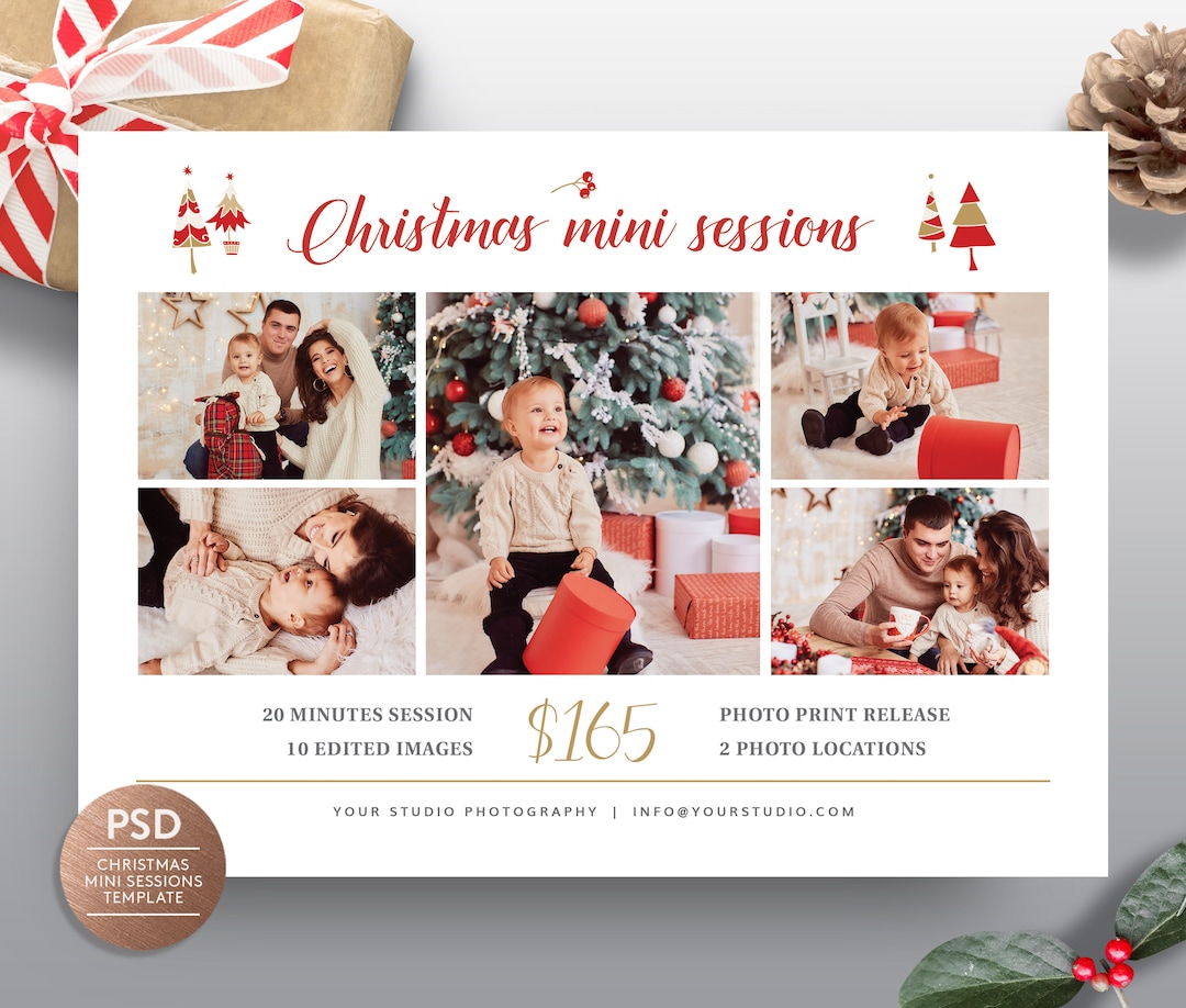 Christmas Mini Session Template: Holiday Photography Flyer (PSD) - Etsy