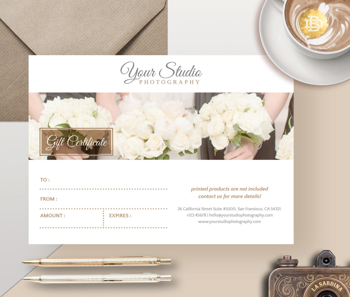 Photography Gift Card Template Photoshop Gift Certificate - Etsy