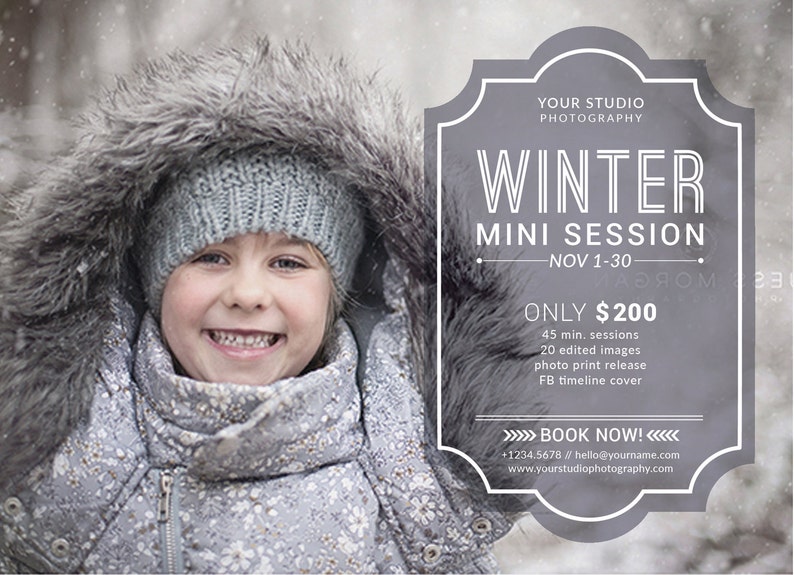 Holiday Mini Session Flyer Template Winter/ Christmas - Etsy
