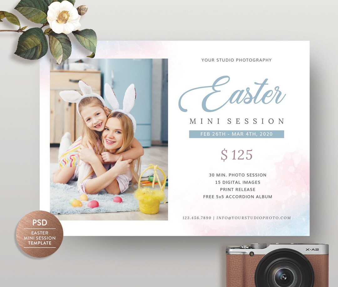 Easter/ Spring Mini Session Flyer Template for Photographer ...