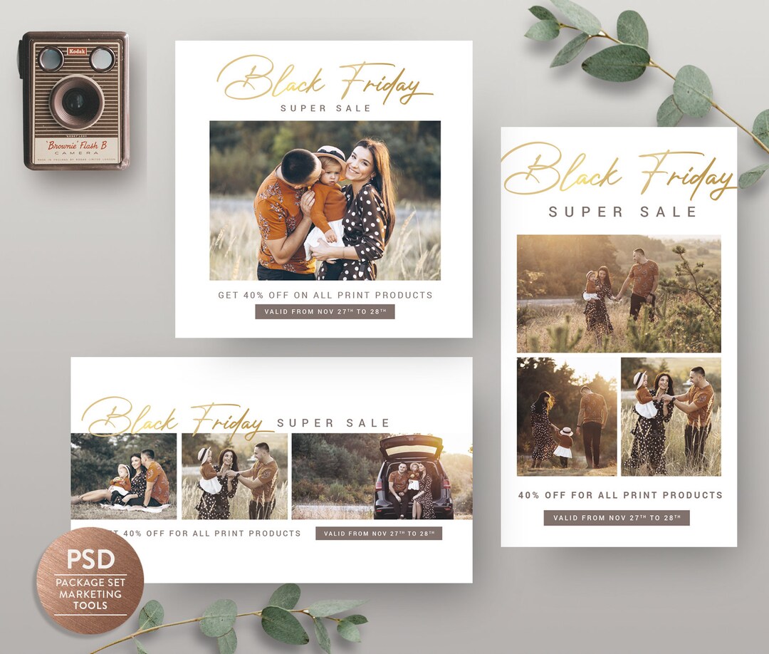Black Friday Template Package Set for Photographers, Cyber Monday Sale ...