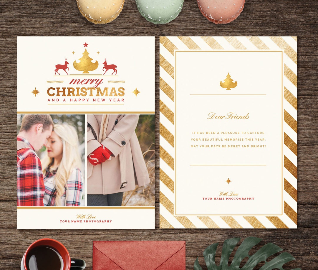 Elegant Christmas Card Template for Photographers (PSD) - Etsy