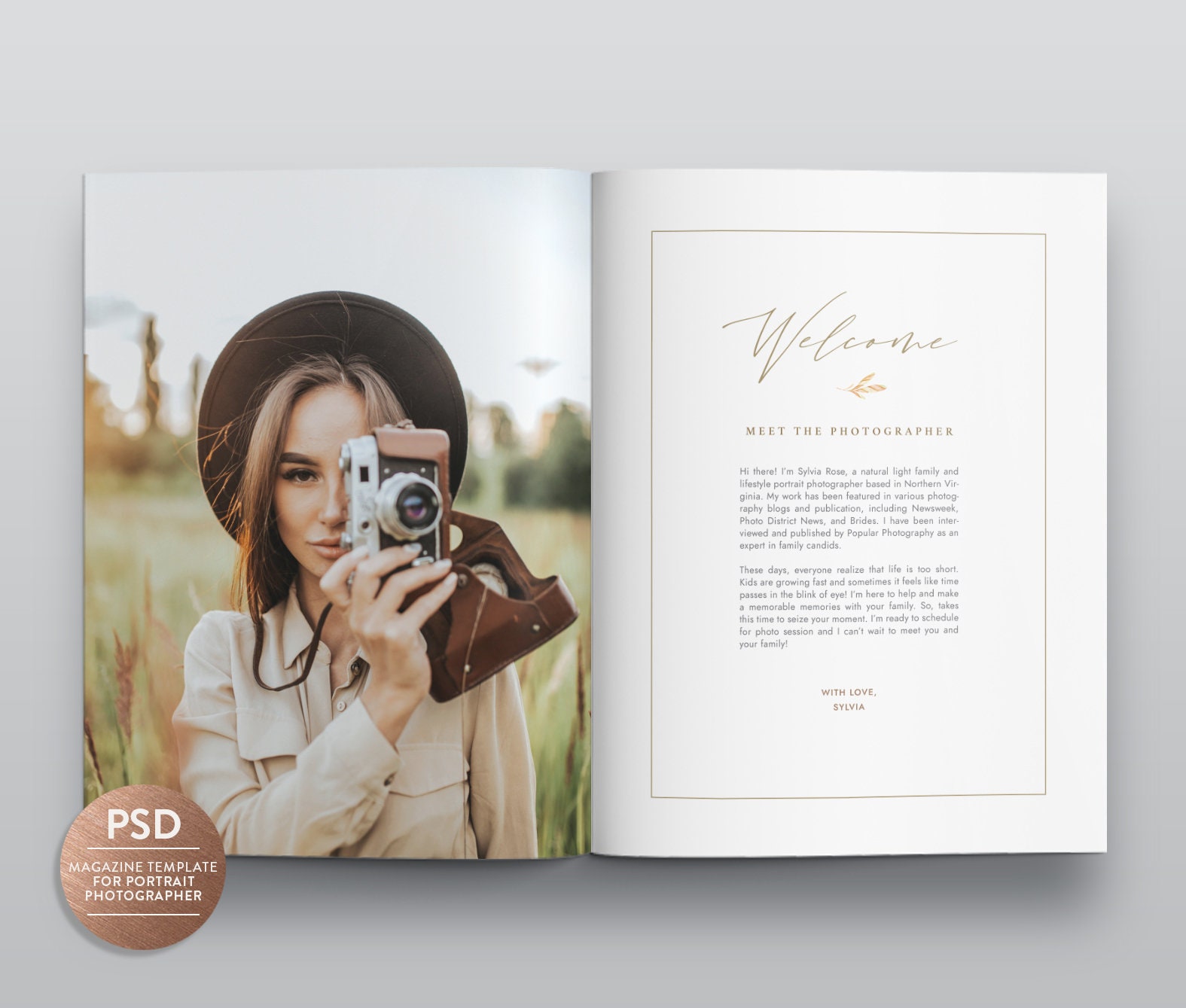 Portrait Photography Magazine Template: 14 Page Welcome Guide (digital ...